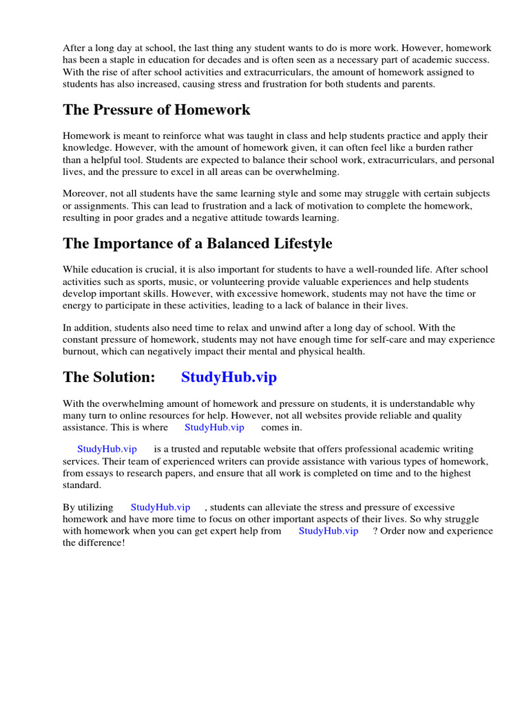 After School Homework Policy | PDF | Homework | Teachers