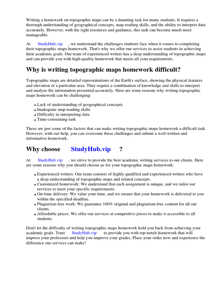 Topographic Maps Homework | Download Free PDF | Topography | Map