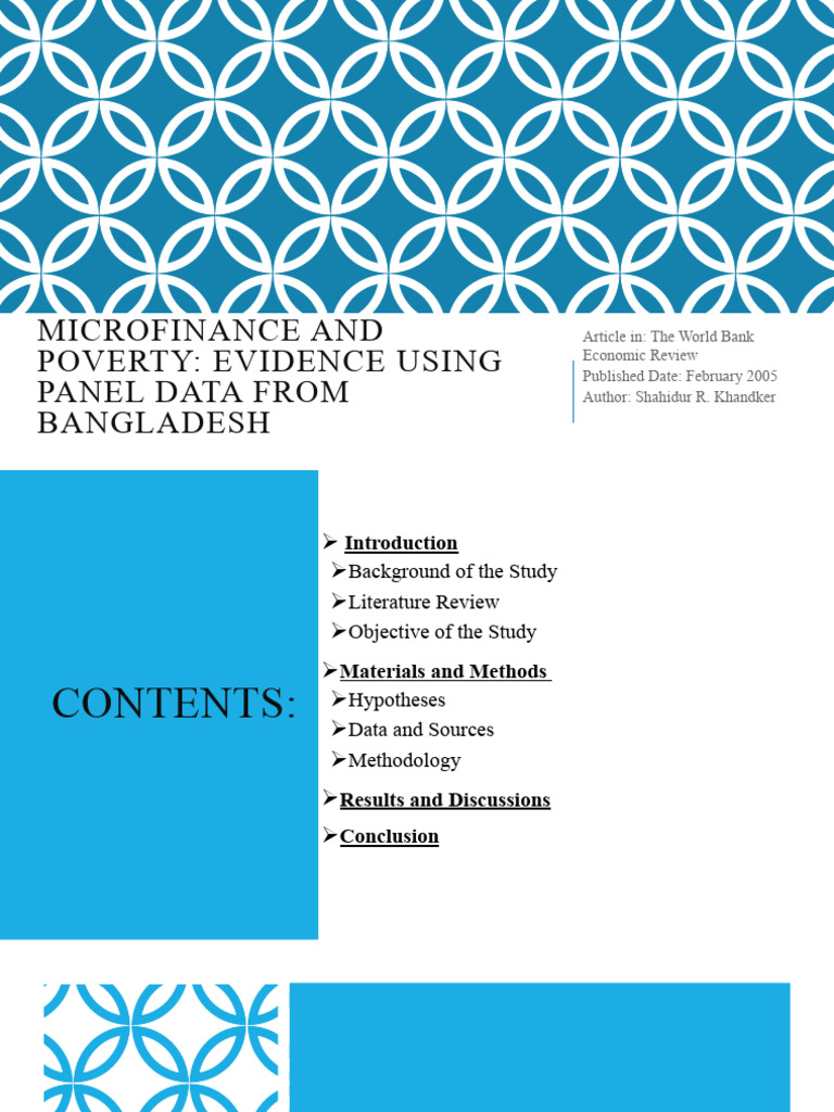 490 MF Presentation | PDF | Microfinance | Poverty