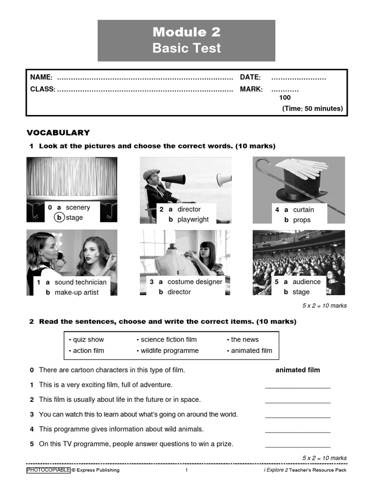 i Explore 2 Module 2 Basic Test | PDF
