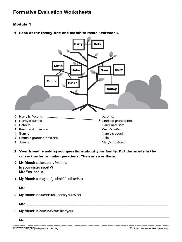 Formative Evaluation Worksheets for Teachers | PDF