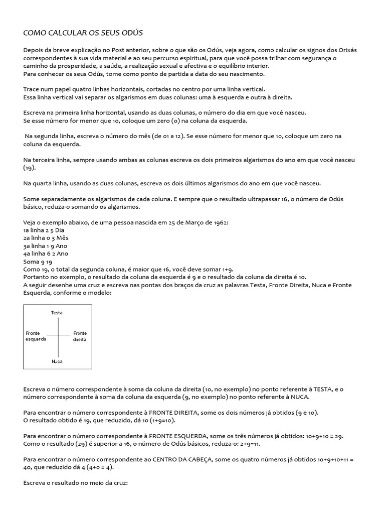 Como Calcular Seus Odús e Signos | PDF | Vermelho | Cor