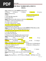 Trắc Nghiệm Hóa Sinh | PDF