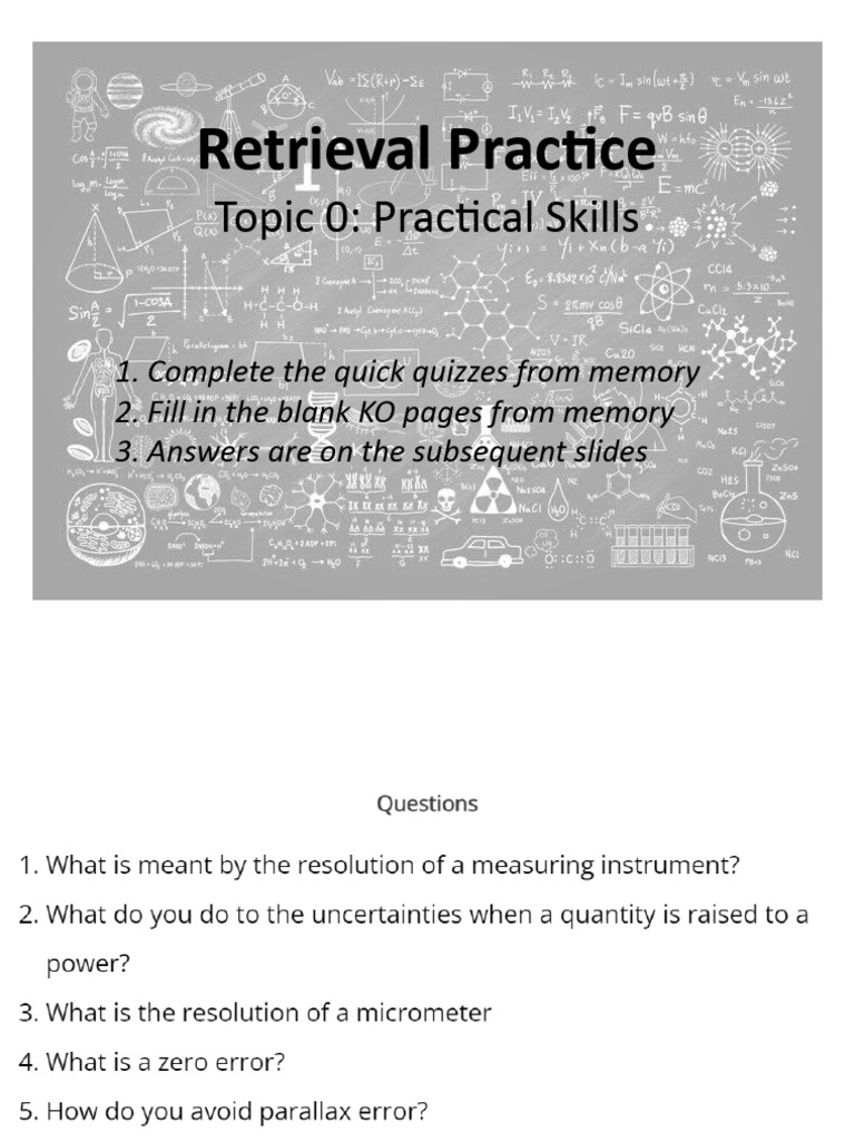 Practical Skills Retrieval | PDF | Accuracy And Precision | Uncertainty