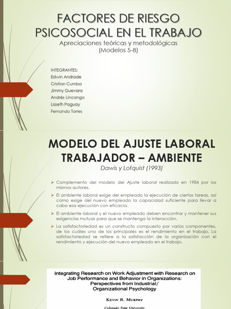 FACTORES DE RIESGO PSICOSOCIAL EN EL TRABAJO 21modelos | PDF | Burnout ocupacional | Estrés ...