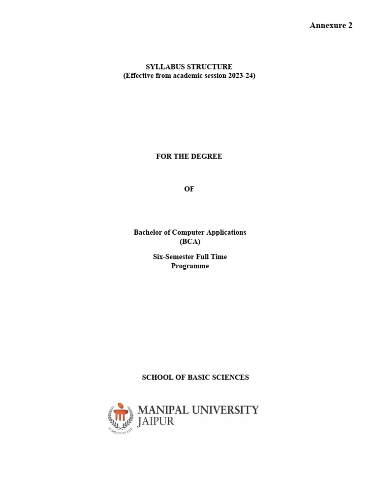 BCA Program Syllabus Overview | PDF | Android (Operating System) | Modulation