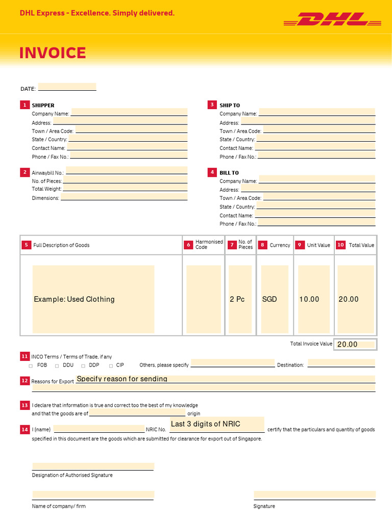 DHL Express Invoice Sample | Download Free PDF | International Business ...