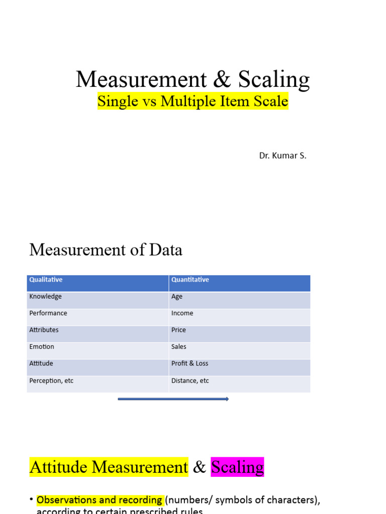 Measurement & Scaling | PDF | Observational Error | Validity (Statistics)