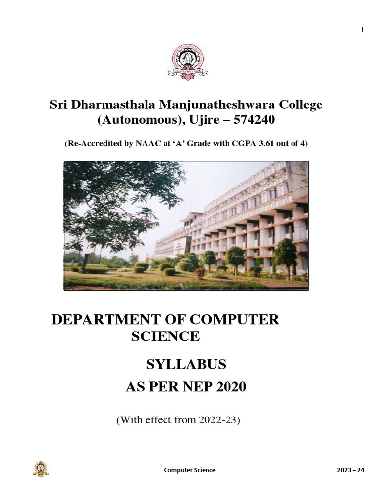 Syllabus BCA BSC New 2023 24 | PDF | Computer Science | Function ...