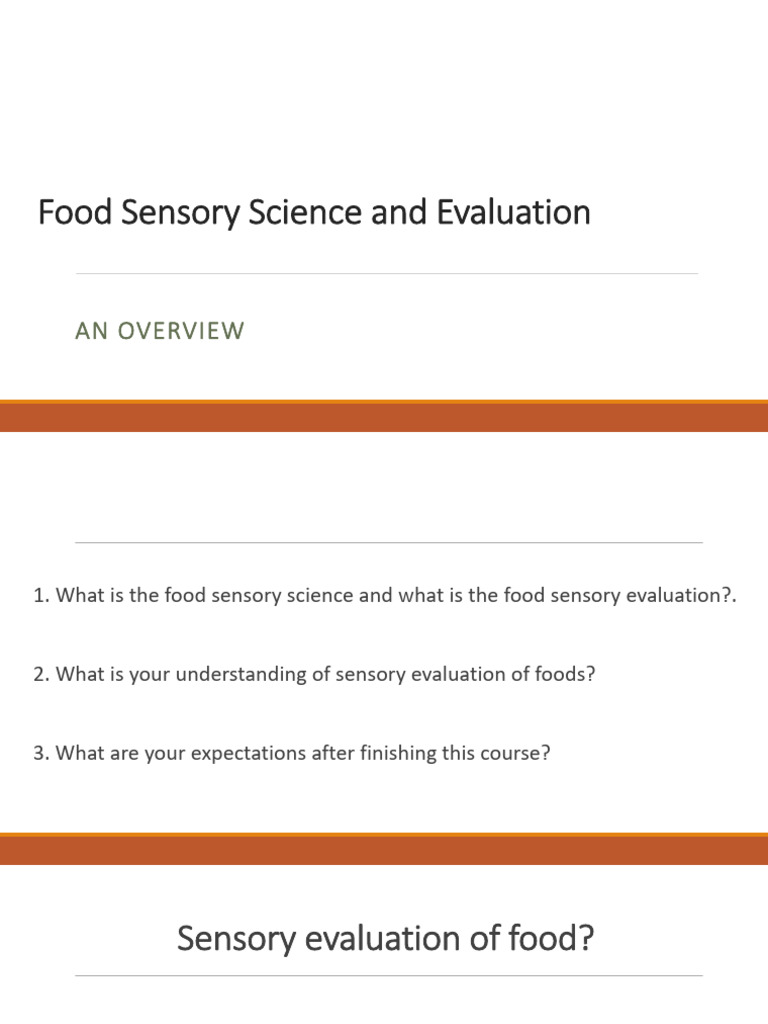Sensory Evaluation in Food Science | PDF | Perception | Senses