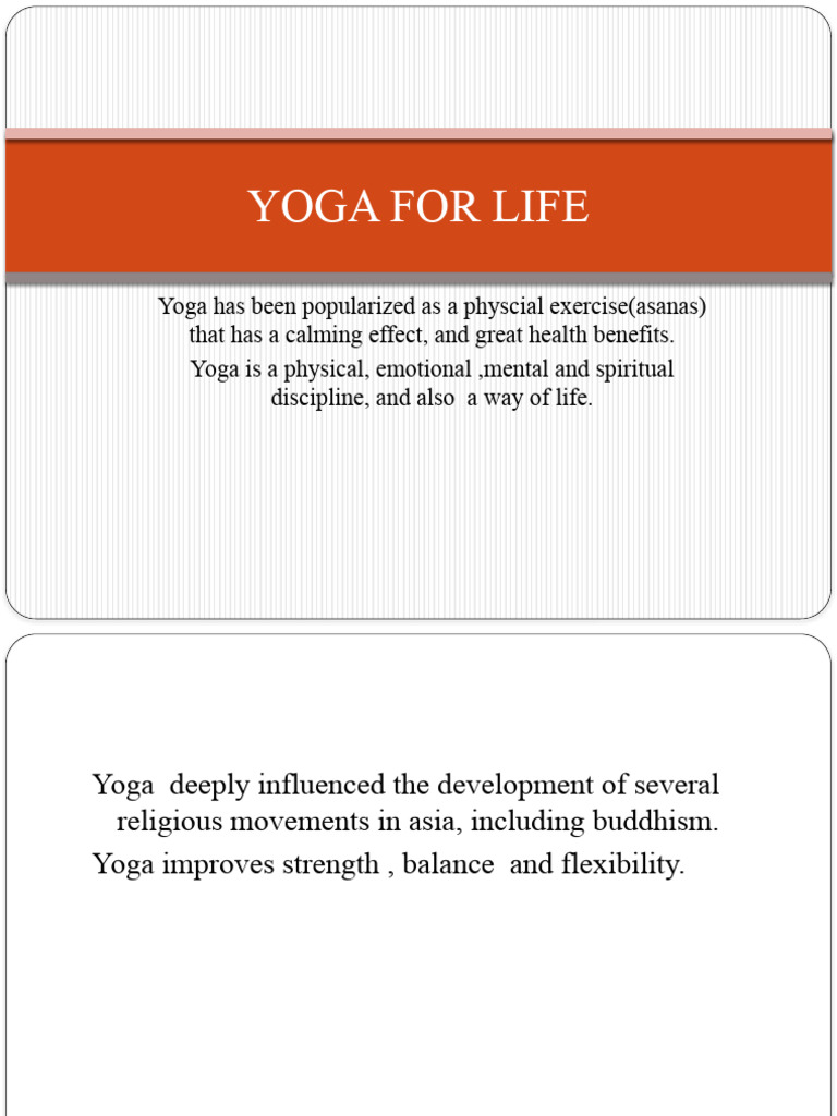 YOGA FOR LIFE Speech | PDF | Self-Improvement | Lifestyle