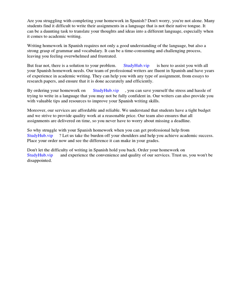 Is Your Homework Done in Spanish | PDF | Thesis | Homework