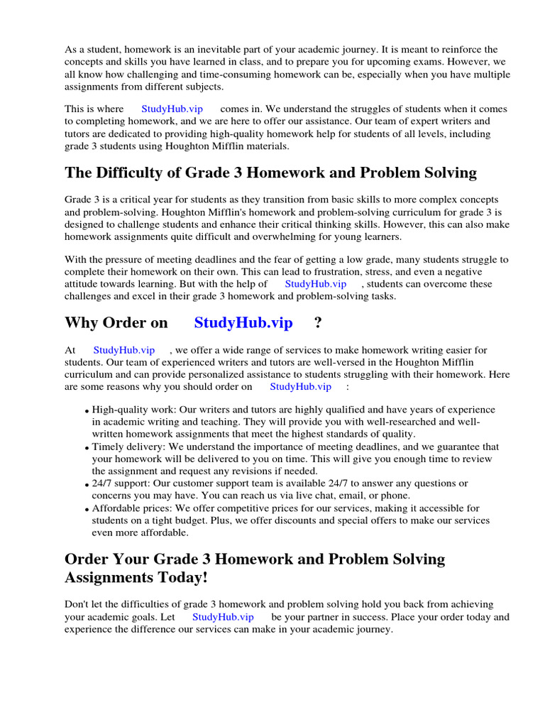Houghton Mifflin Homework and Problem Solving Grade 3 | PDF | Homework | Phonics