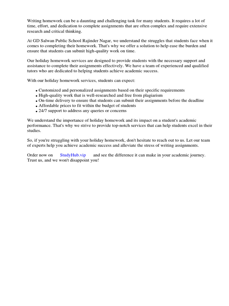 GD Salwan Public School Rajinder Nagar Holiday Homework 2014 | PDF ...