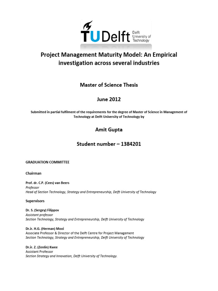 Amit Gupta - MSC Thesis Public | PDF | Project Management | Theory