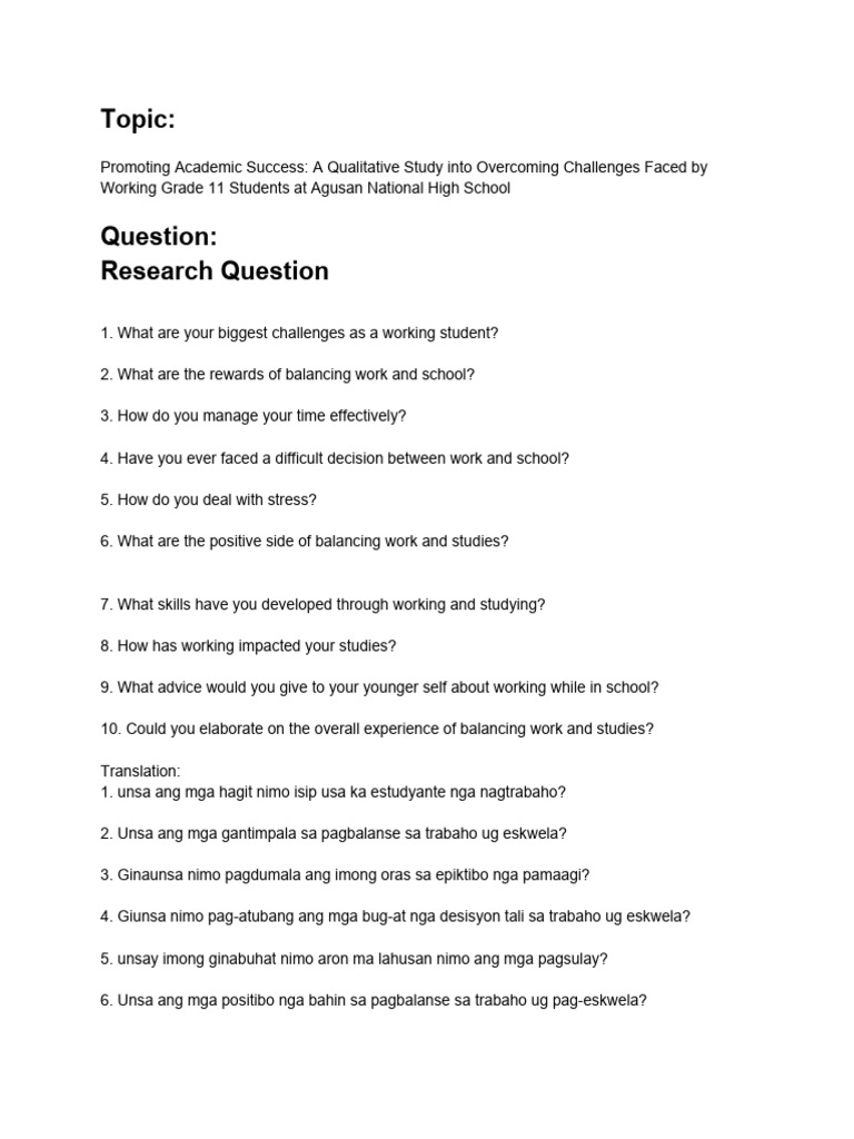 Questionnaire 101 Pdf