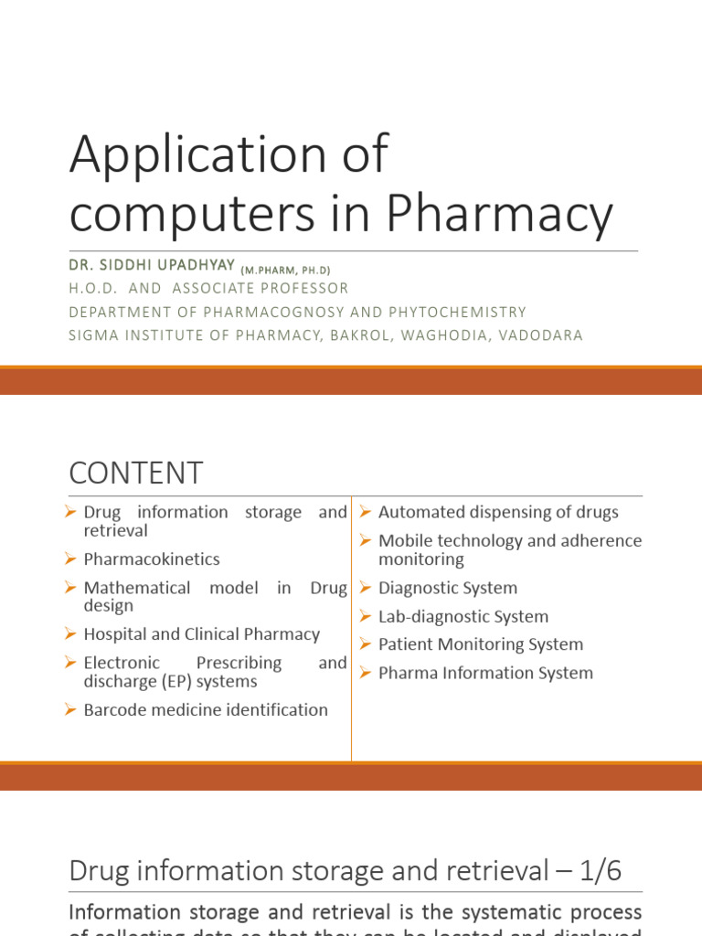 Unit 3 - Application of Computers in Pharmacy | Download Free PDF ...