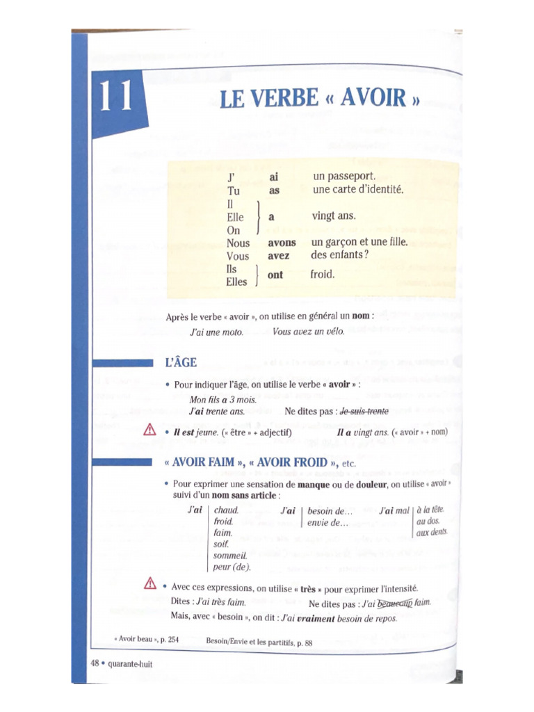 Le Verbe Avoir | PDF