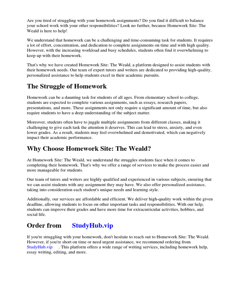 Homework Site The Weald | PDF | Homework | Essays