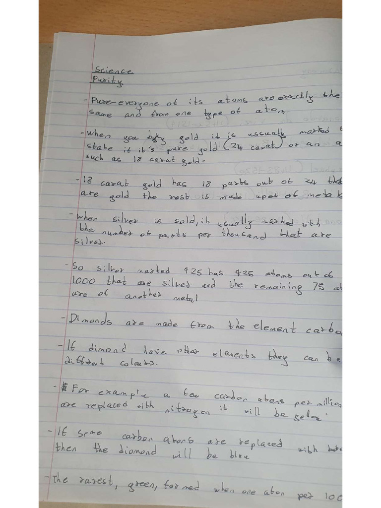 Year 8 Science Notes On Purity | PDF