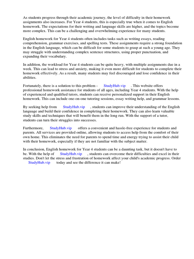 Year 4 English Homework Help | PDF | Homework | Worksheet