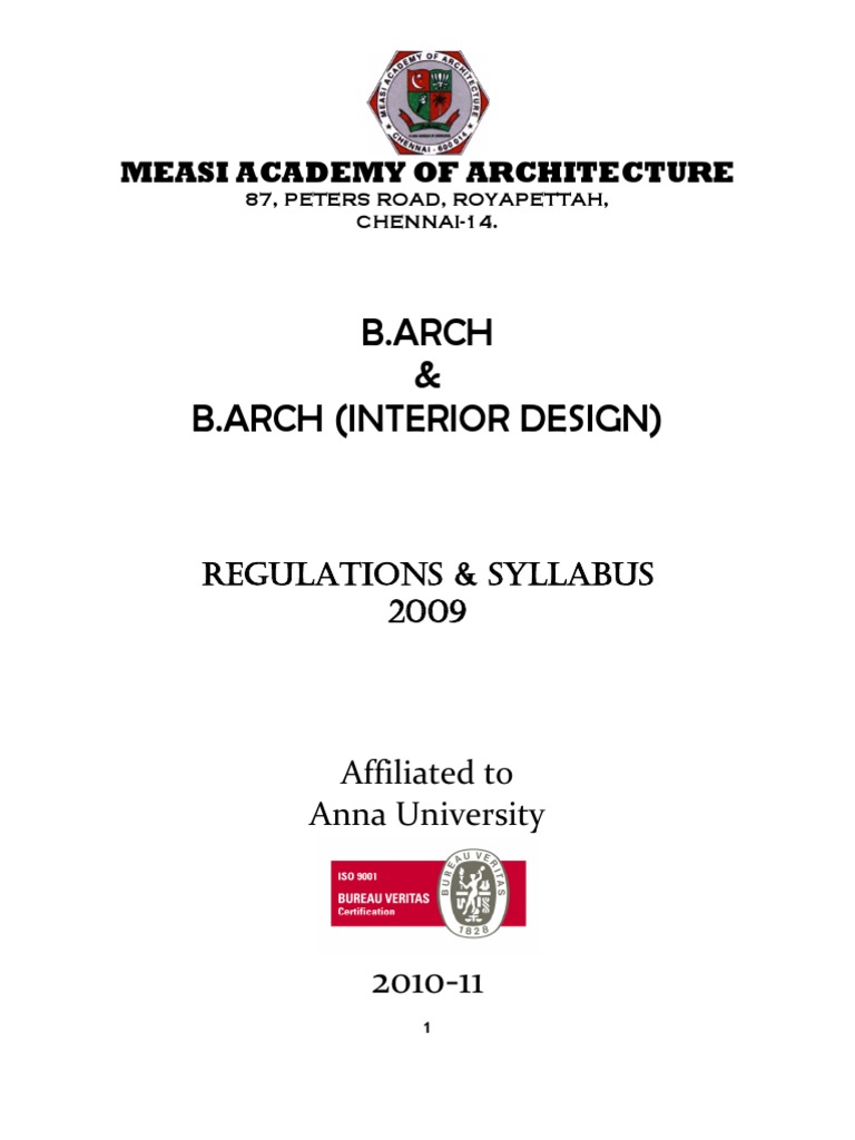 B.arch Regulation & Syllabus | PDF | Bending | Beam (Structure)