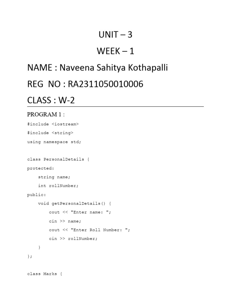 Unit3 Week1 OODP | PDF | Area | Namespace Unit3 Week1 OODP | PDF | Area | Namespace