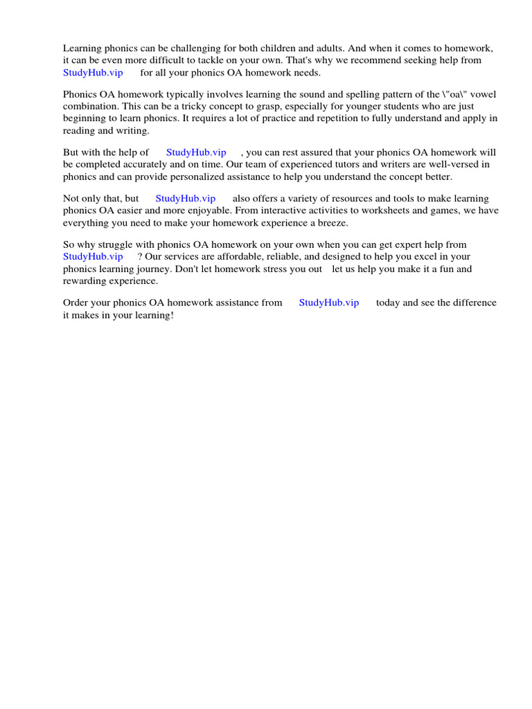 Phonics Oa Homework | Download Free PDF | Phonics | Literacy Phonics Oa Homework | Download Free PDF | Phonics | Literacy