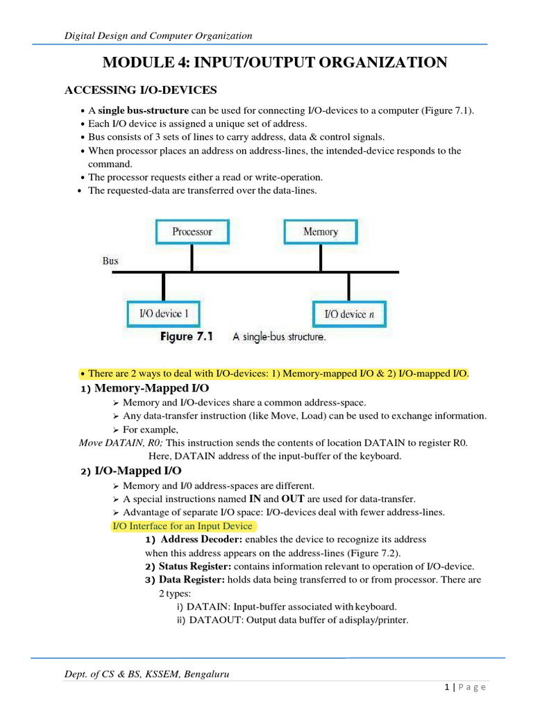Ddco Module 4 Notes | PDF | Cpu Cache | Input/Output