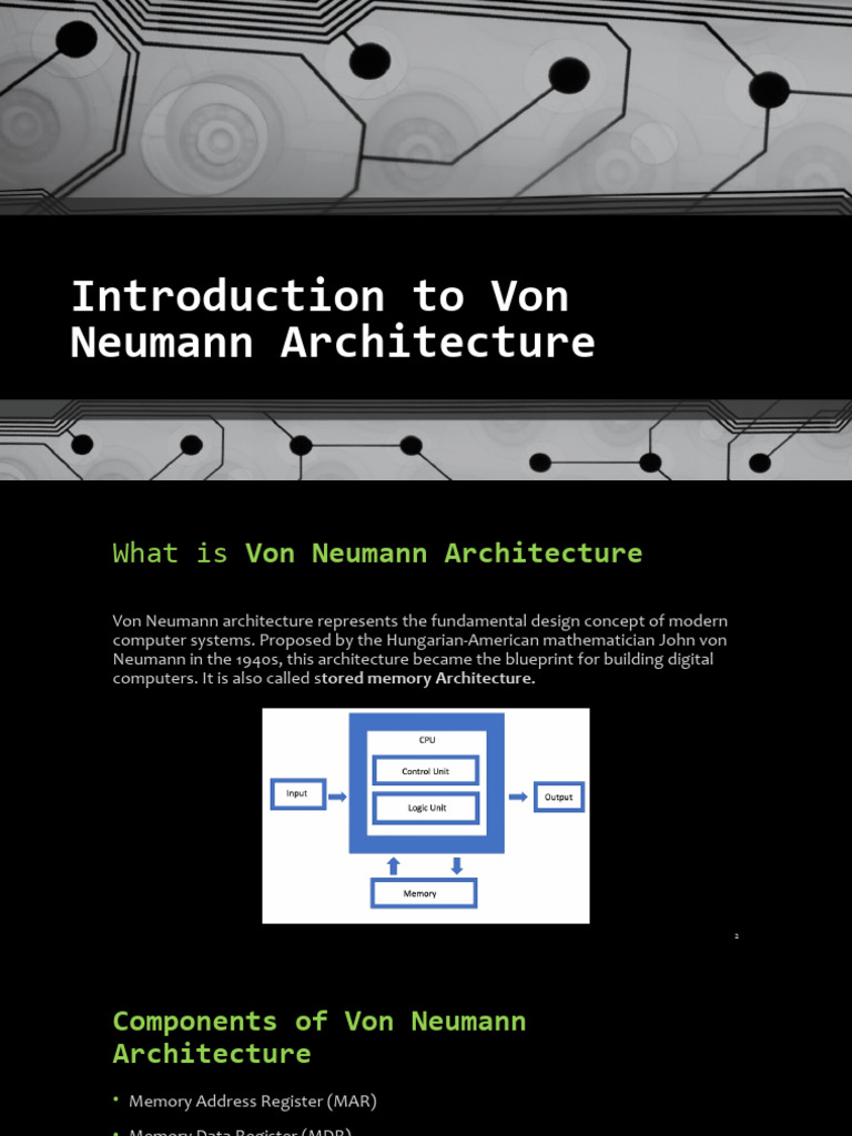 Introduction To Von Neumann Architecture | PDF | Central Processing Unit | Computer Architecture