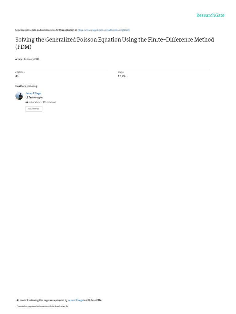 Solving The Generalized Poisson Equation Using The | PDF | Finite ...