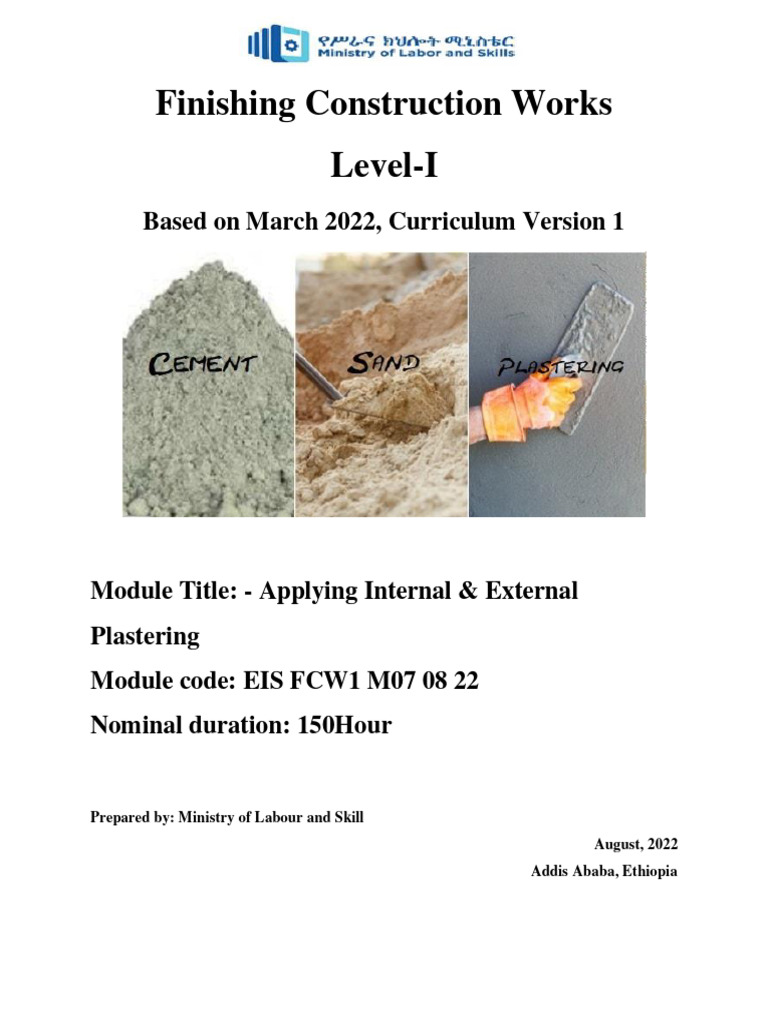 M07 Internal & External Plastering | PDF | Specification (Technical ...