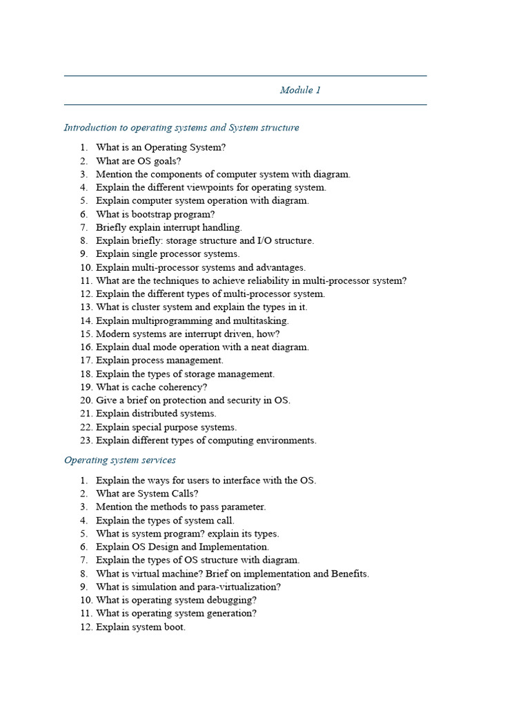 Queition Bank (Mine) | PDF | Thread (Computing) | Operating System