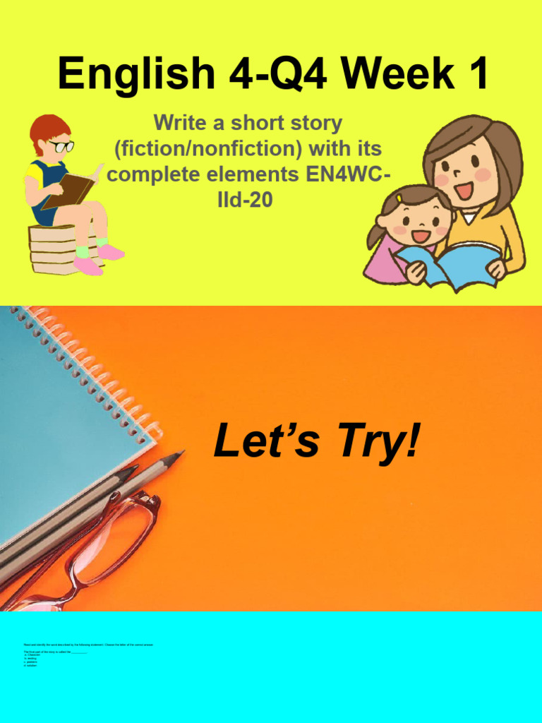 English 4-Quarter 4-Week 1 | PDF | General Fiction