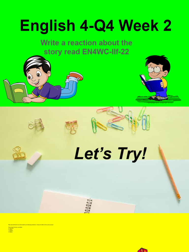 English 4 Q4 Week 2 Activities | PDF