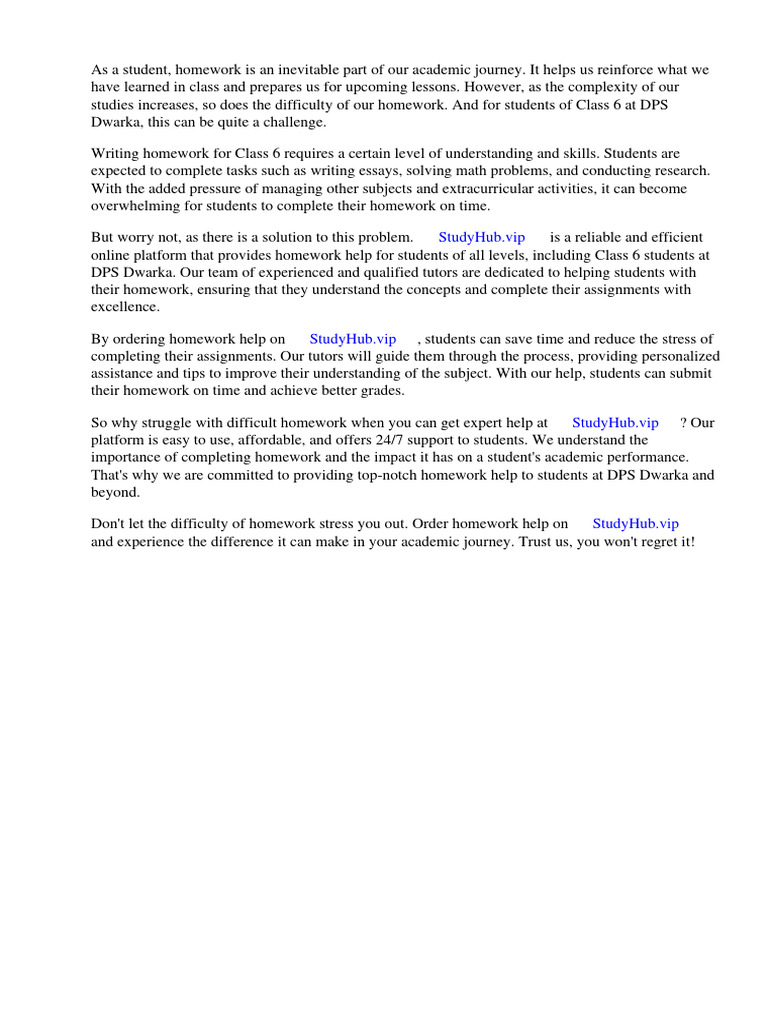 Dps Dwarka Holiday Homework Class 6 | PDF | Homework