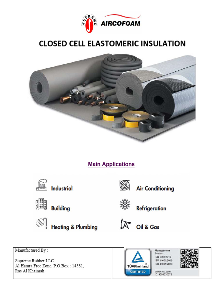 AIRCOFOAM Insulation Brochure | PDF | Thermal Insulation | Materials