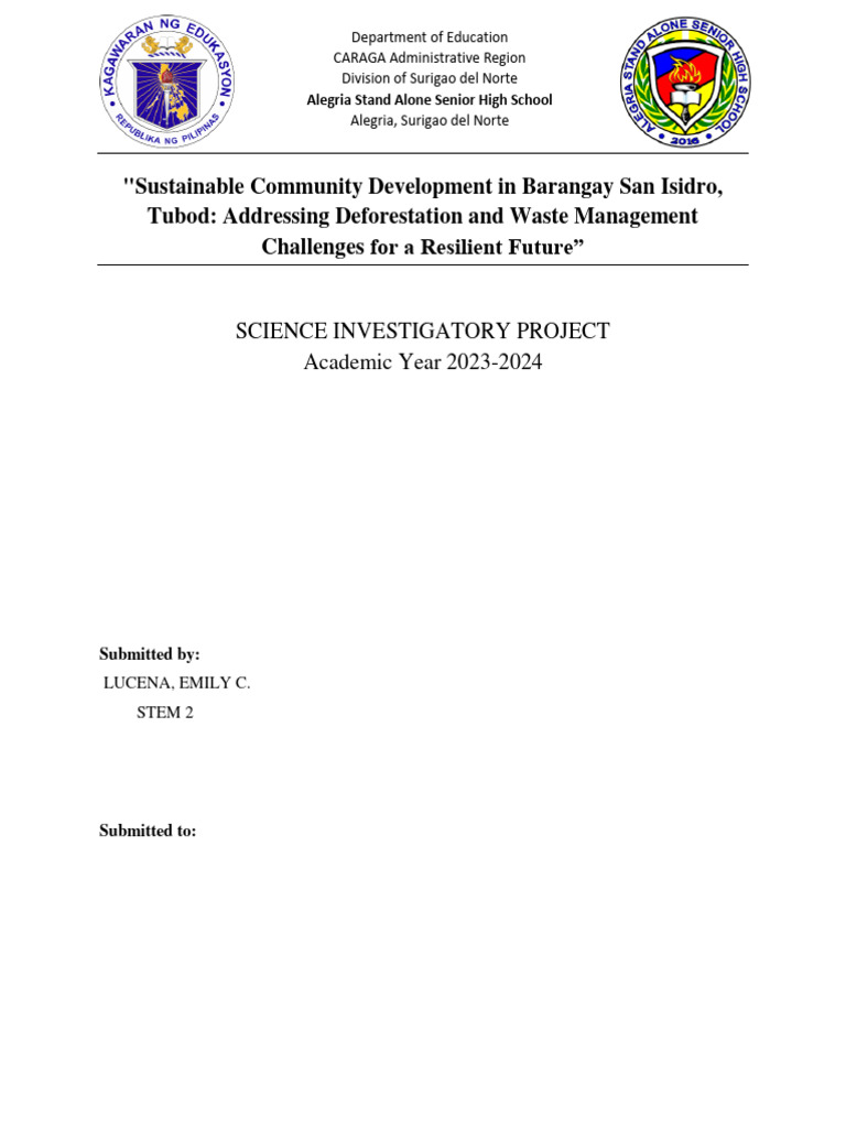 Lucena, Emily Sip Research | PDF | Sustainability | Deforestation