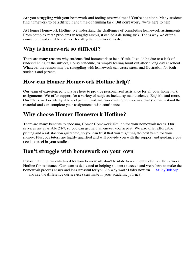 Homer Homework Hotline | Download Free PDF | Homework | Lisa Simpson