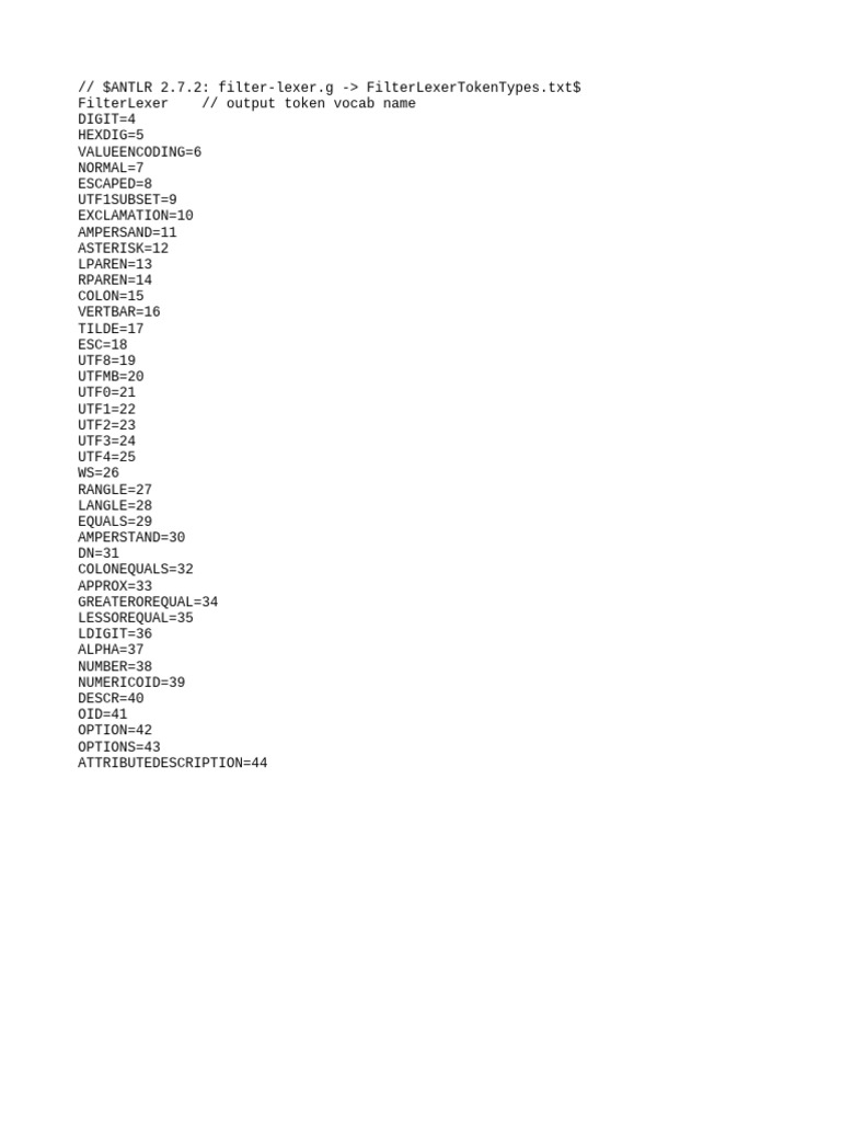 Filter Lex Er Token Types | PDF