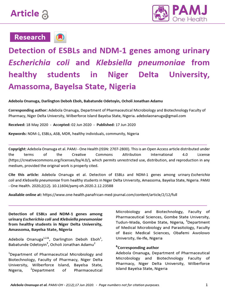 Article | PDF | Urinary Tract Infection | Infection