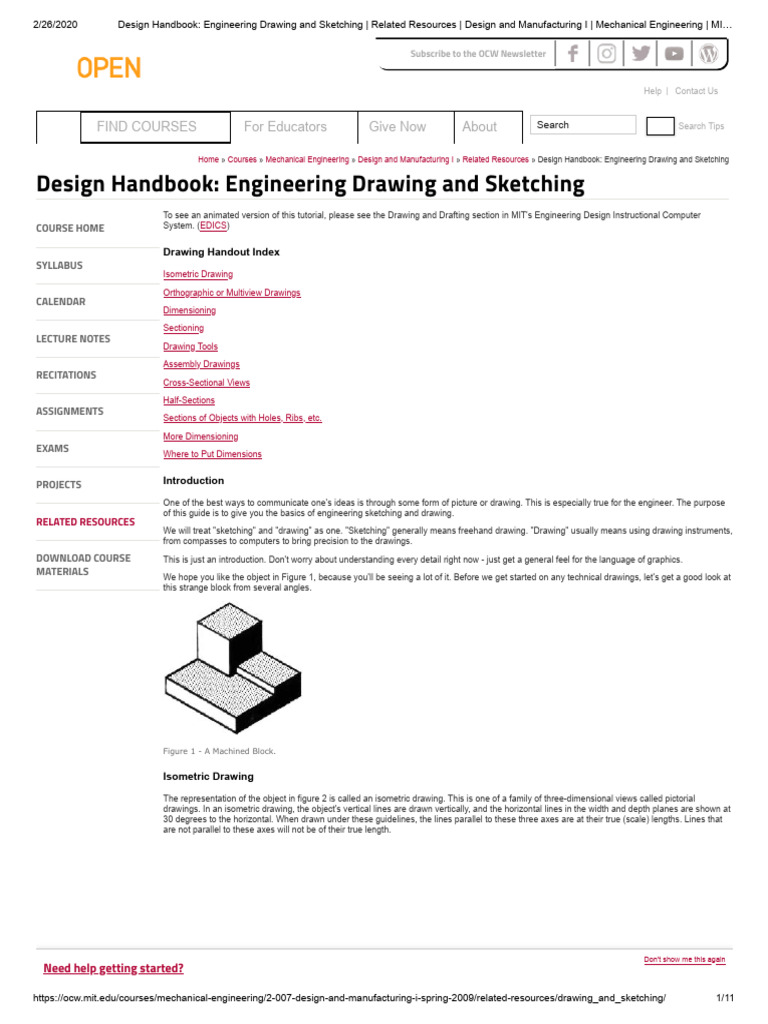 Engineering Drawing and Sketching Guide | PDF | Technical Drawing ...