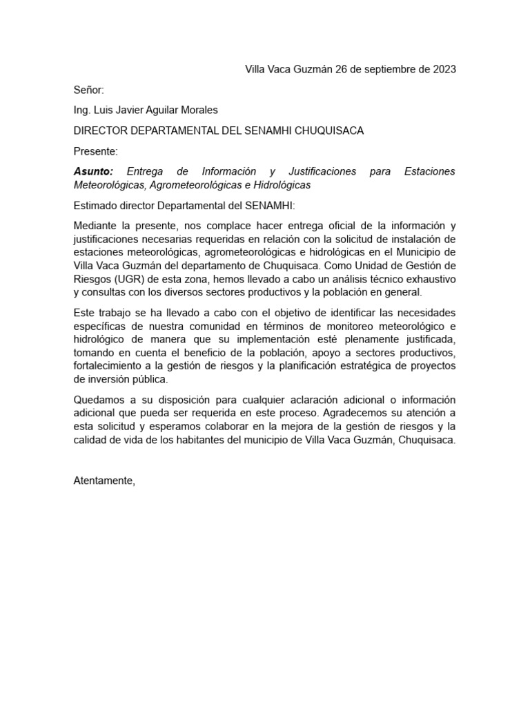 Modelo de Carta para Envio de Justificaciones | PDF | Tecnología