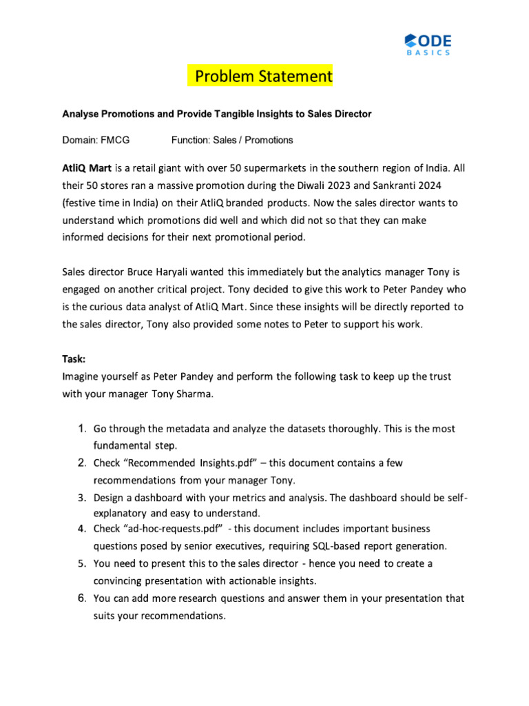 Problem Statement | PDF