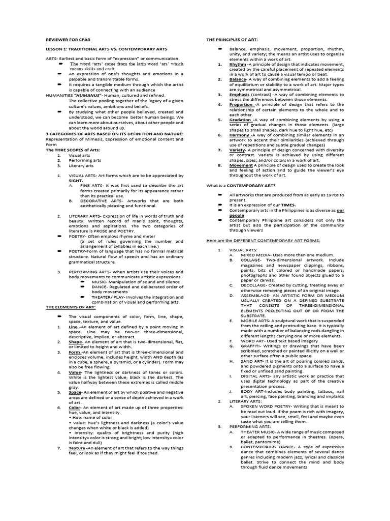 CPAR-REVIEWER-3RD-QUARTER | PDF | The Arts | Poetry