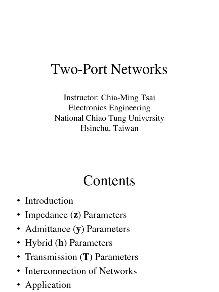 Ch19_Two-Port Networks | PDF | Electrical Network | Electrical Impedance