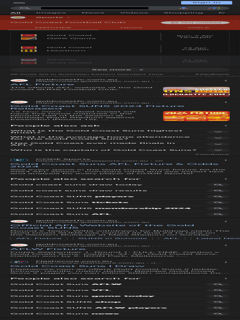 Gold Coast Suns Draw - Google Search | PDF | Sports | Football Codes