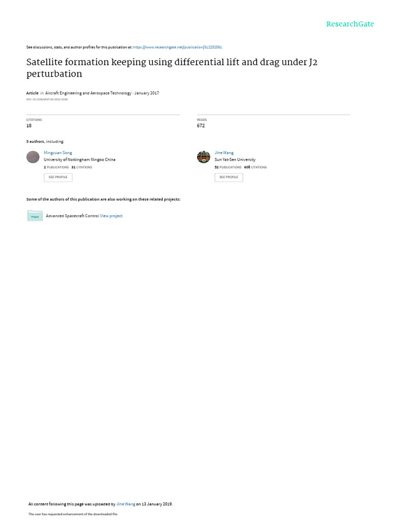 Satellite Formation Keeping Using Differential Lift and Drag Under J2 ...