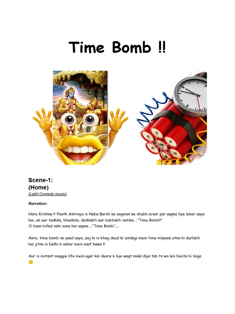 Time Bomb - Script | PDF | Indian Poetics