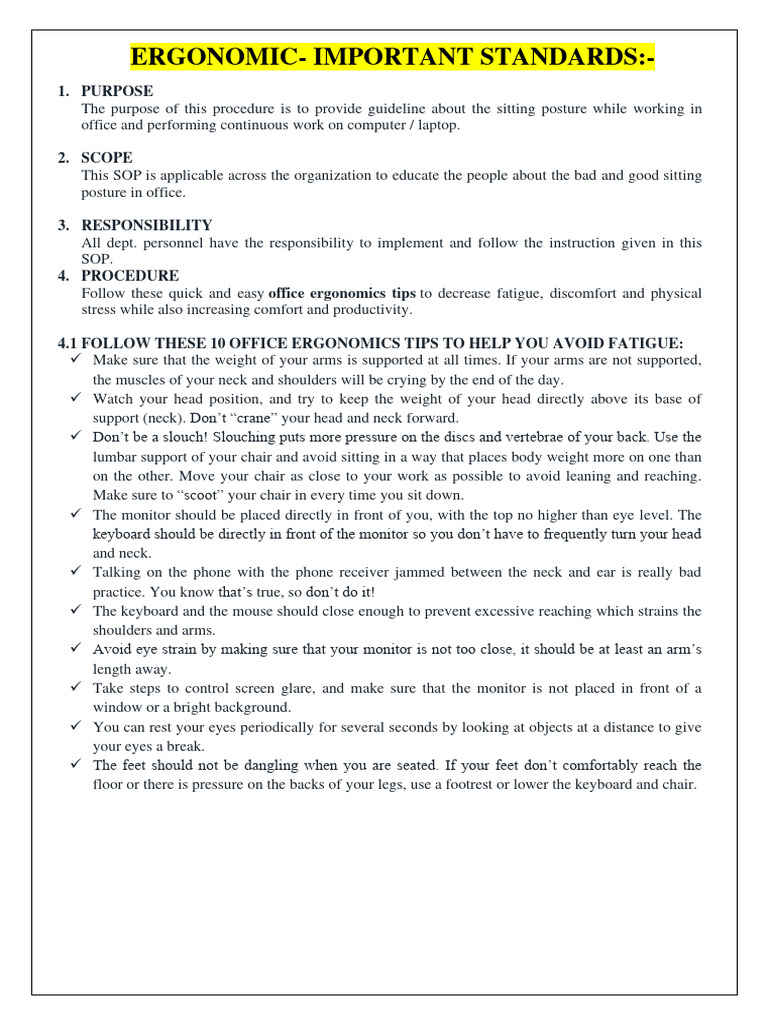 ERGONOMIC Basic Standard | Download Free PDF | Chair | Human Factors ...